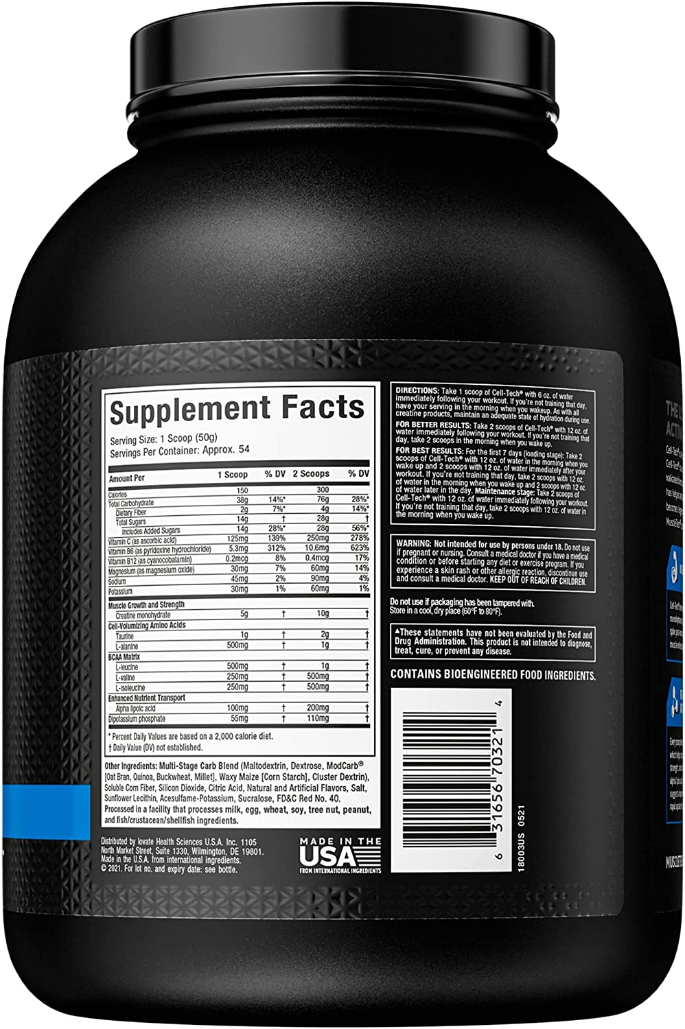 MuscleTech Cell-Tech Creatine Powder 4lb (54 Servings) - BODYFUELGH